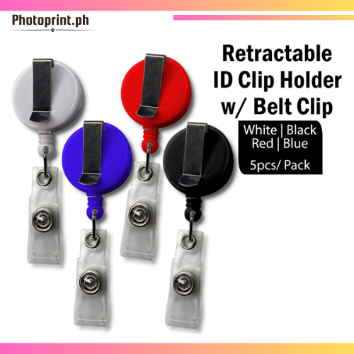 Retractable ID clip holder w/ belt clip - 5pcs | Shopee Philippines
