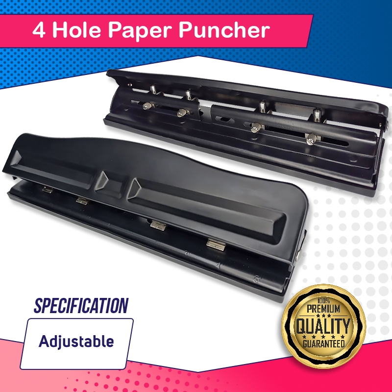 4 Hole A4 Size Adjustable Metal Paper Puncher for A4 | Shopee Philippines