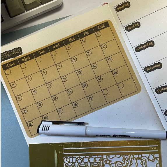 Luna Prints Undated Monthly Calendar Kraft Sticker | Shopee Philippines