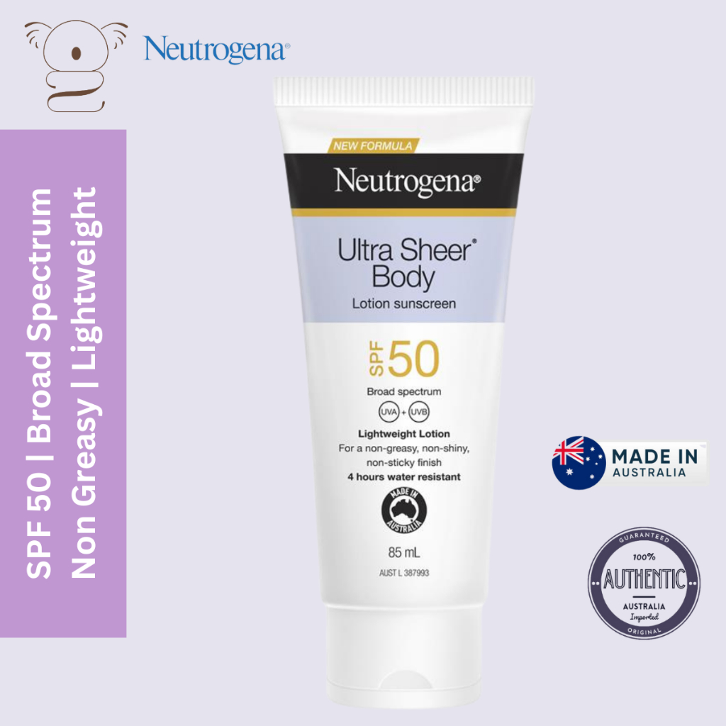 Neutrogena Ultra Sheer Body Lotion Sunscreen SPF 50 Water Resistant ...