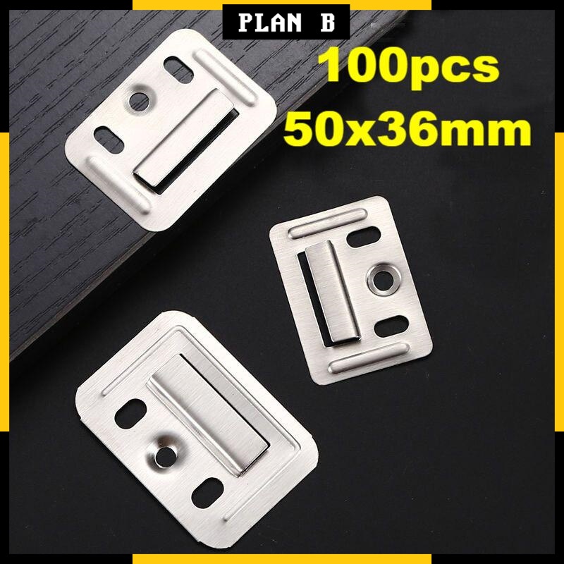100pcs Stainless Steel Wall Cladding Clip Wall Board Clip Metal Clip ...