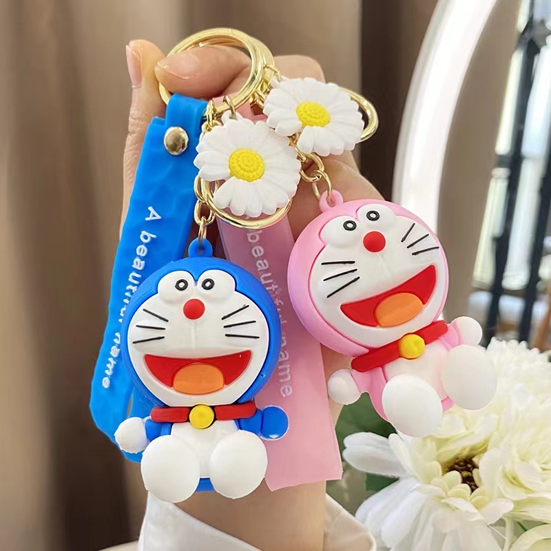 Doraemon Cute Dingdang Cat Couple Keychain Pendant Car Keychain ...