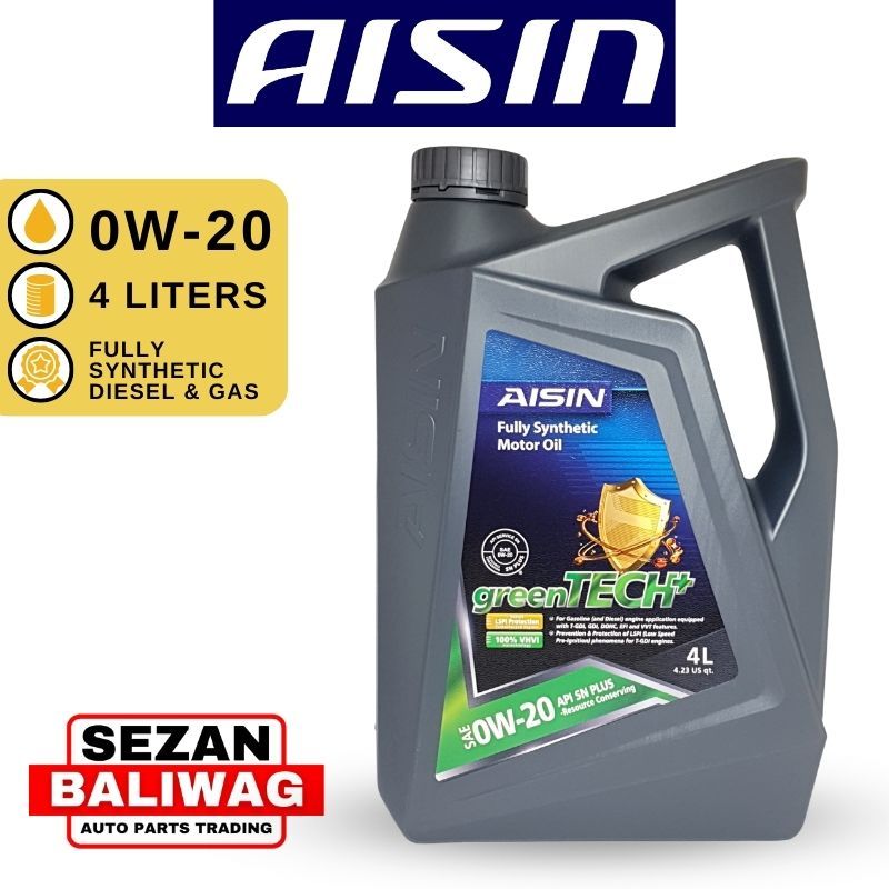 AISIN GREENTECH 0W-20 FULLY SYNTHETIC ENGINE OIL 4GAL 1LTR GASOLINE ...