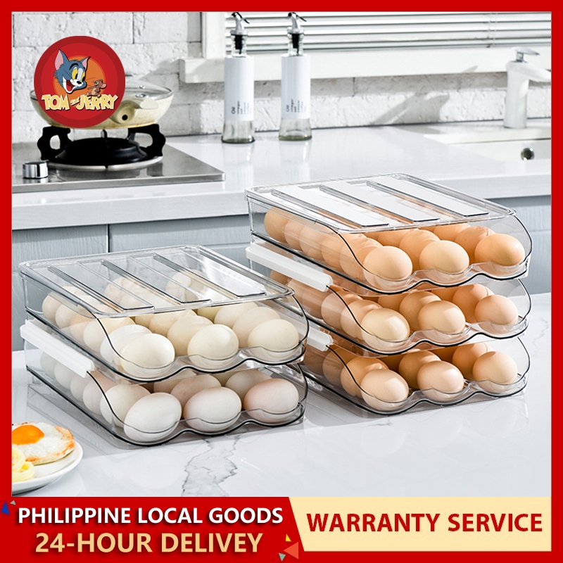 Egg Tray 18 / 36 / 54 Grid Automatic Rolling Egg Organizer Box Egg ...