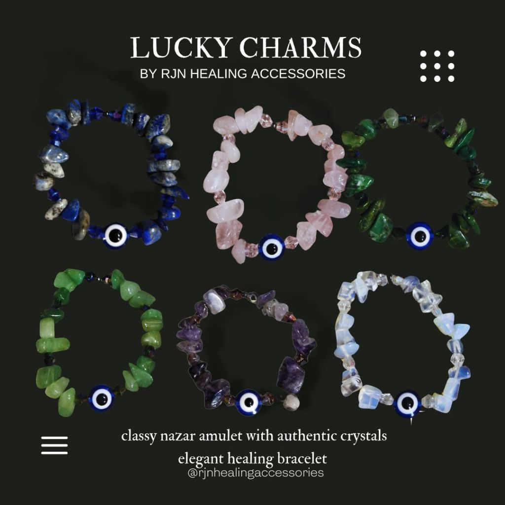classy nazar amulet with authentic crystals elegant healing bracelet ...