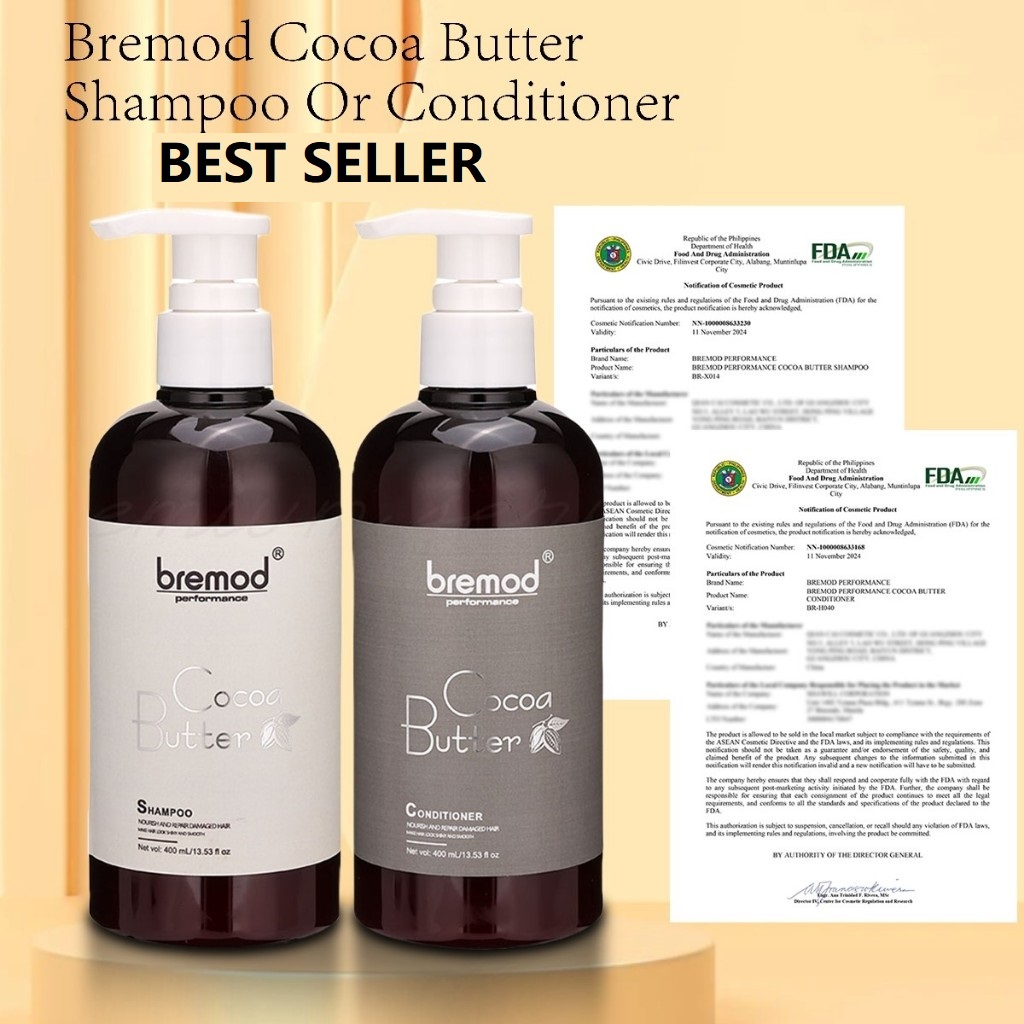 Bremod Cocoa Butter Hair Shampoo and Conditioner Nourish and Soft Scalp ...