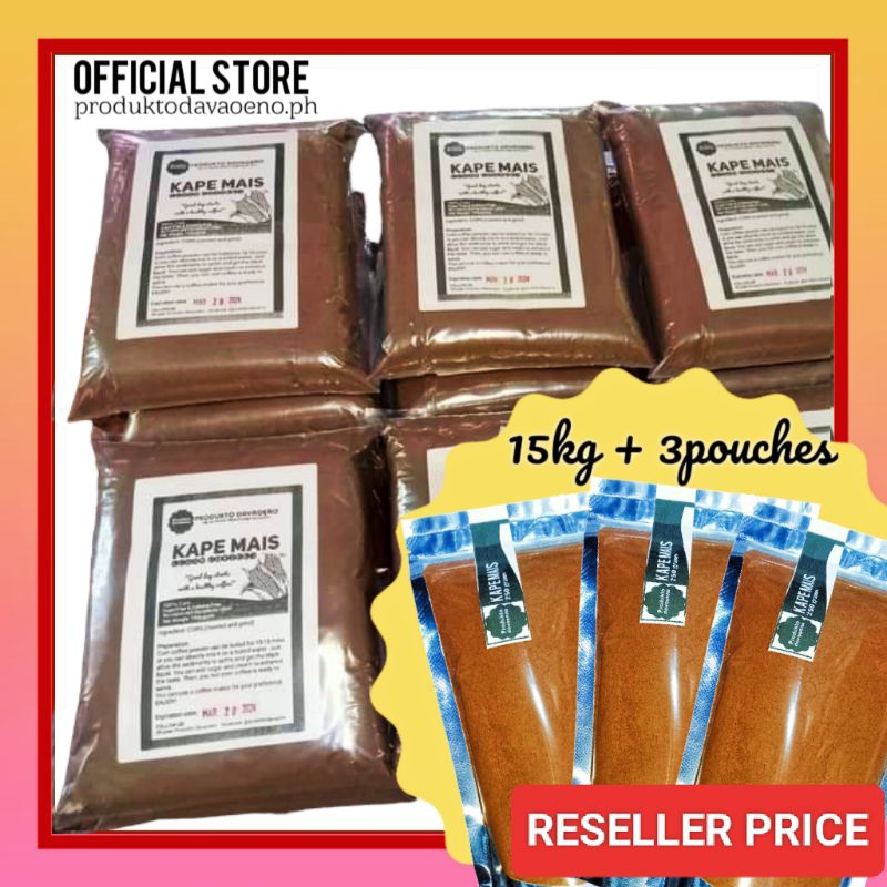 15kg + 3pouch 250g KAPE MAIS/CORN COFFEE (Reseller's Price) | Shopee ...