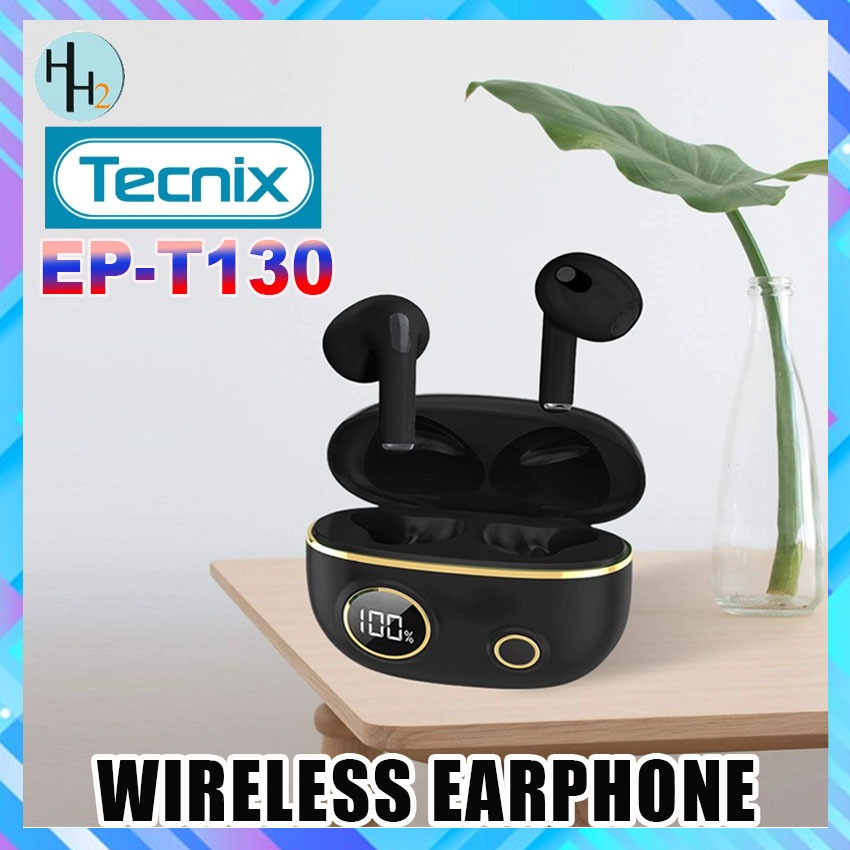 TECNIX EP-T130 Wireless Bluetooth Earphone LED Screen Display Bluetooth Headset With Mic (Black ...