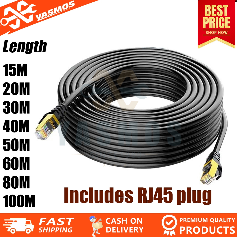 0.5M to 100M Cat6 Gold-plated Ethernet Cable RJ45 UTP Outdoor Lan ...