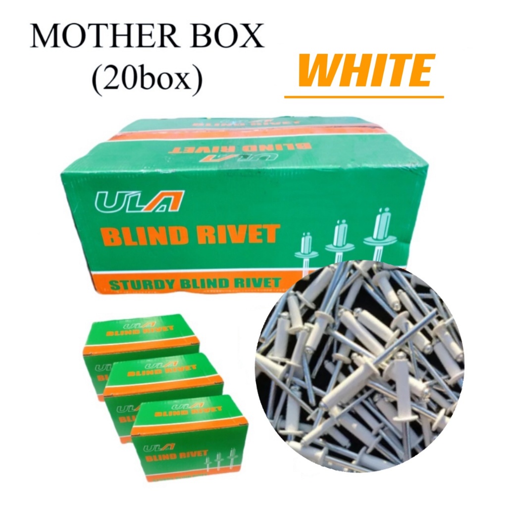 Blind Rivet PER MOTHER BOX 1/8x1/2" 1/8x3/4" 1/8x3/8" 1/8x1" (20pcs ...