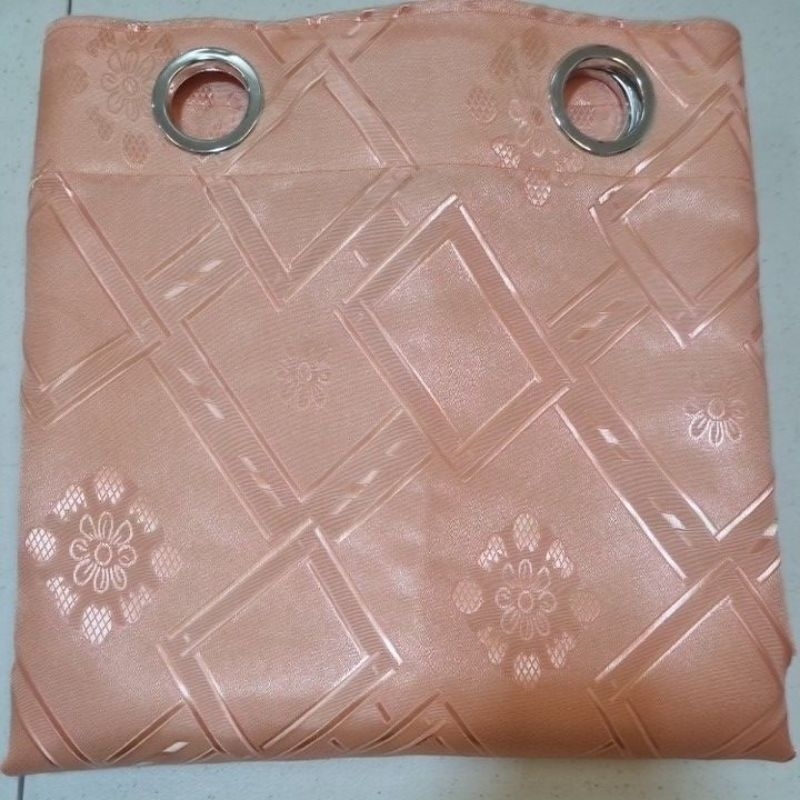 Per Piece Soledad Peach Jacquard Satin curtain 8 ring grommet | Shopee ...