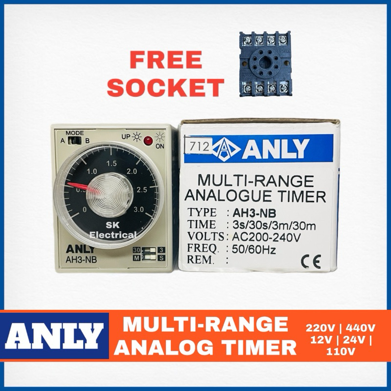 Anly Ah3 Nc Ah3 Nb Multi Range Analog Timer Sk Electrical Shopee Philippines