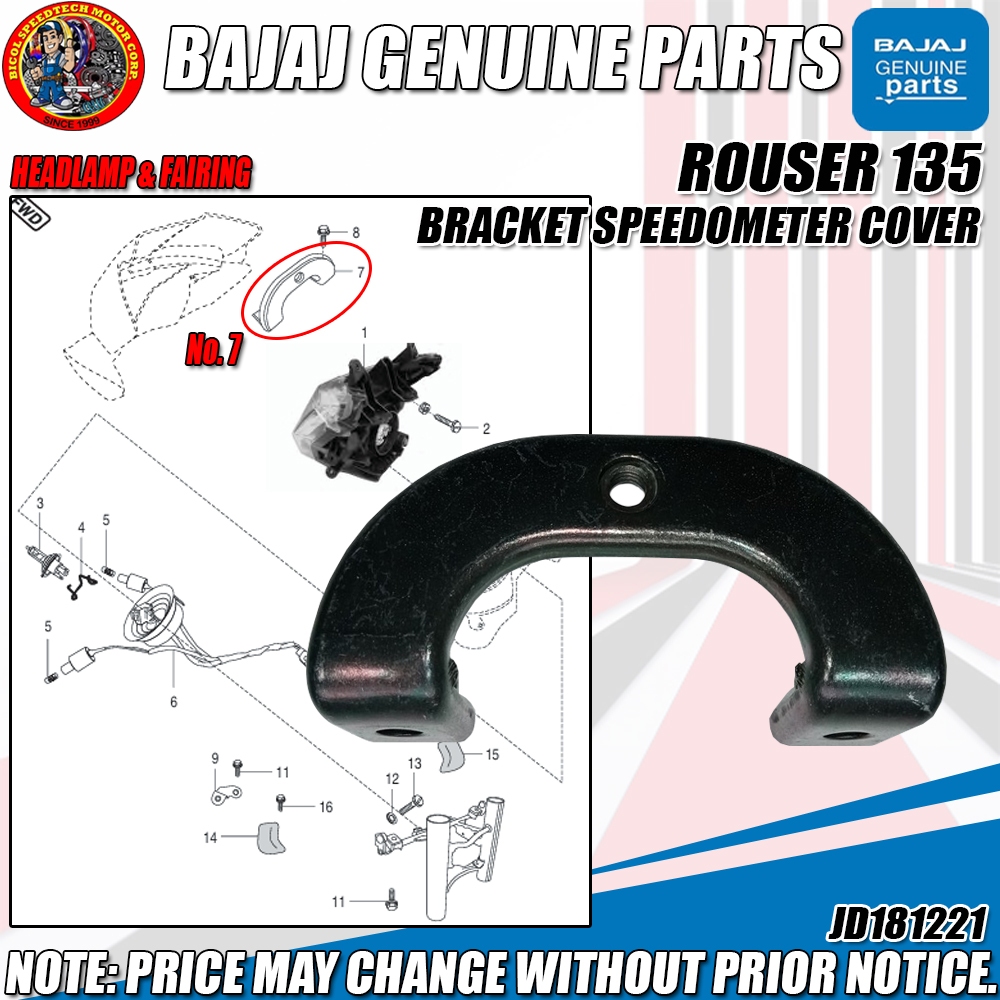 ROUSER 135 BRACKET SPEEDOMETER COVER (KMC) (GENUINE: JD181221) | Shopee ...