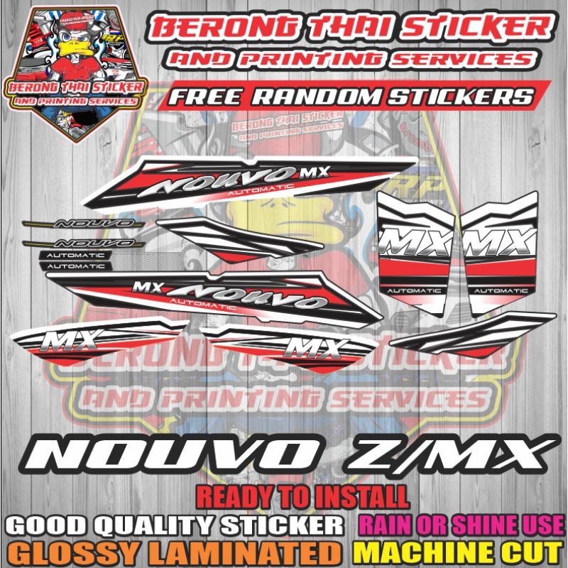 Yamaha Nouvo Z/Mx Stock Decals Glossy Laminated | Shopee Philippines