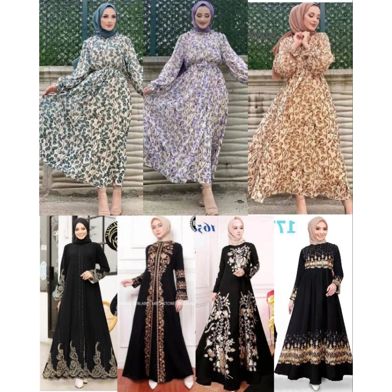 T1166 / T1658 Elegant Muslim Maxi Plus size Dress (FIT TO XL) | Shopee ...
