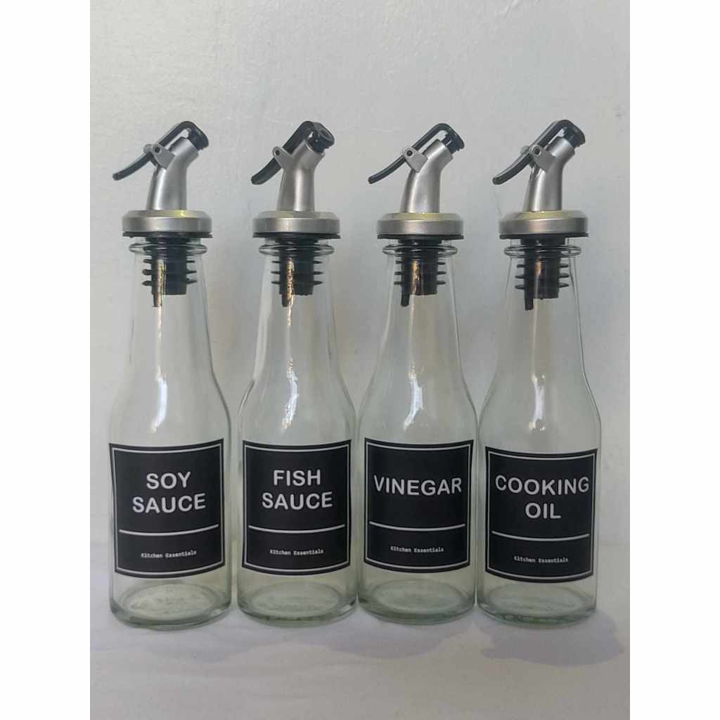 Bottle for condiments 150ml 4 glass bottles for soy sauce vinegar fish ...