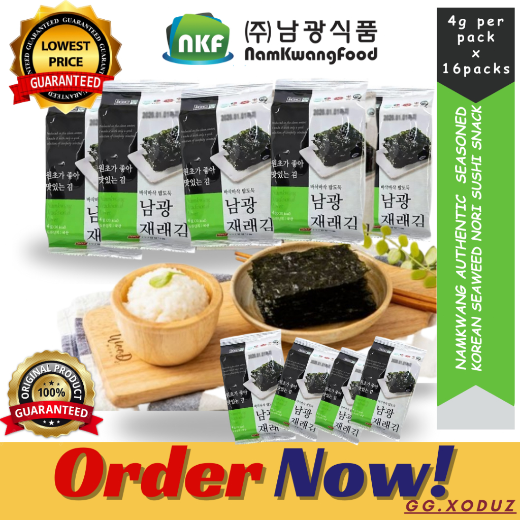 NAMKWANG Authentic Seasoned Korean Seaweed Snack Nori Sushi Pack ...