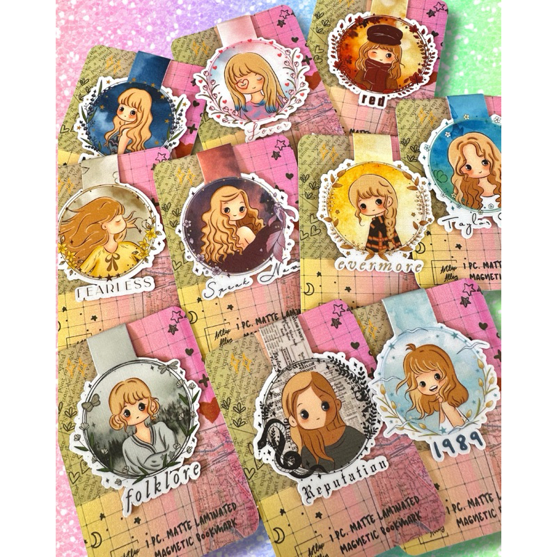 [BUNDLE] OF TEN TAYLOR SWIFT CHIBI MAGNETIC BOOKMARKS HIGH QUALITY ...
