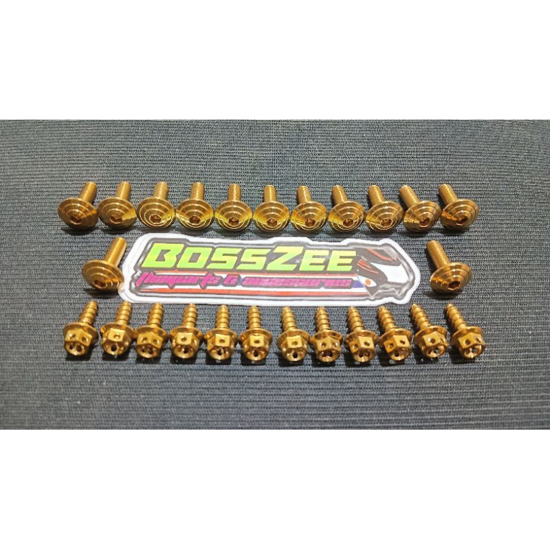 25pcs BODY BOLTS WAVE 125 (Gold * WhiteGold) | Shopee Philippines