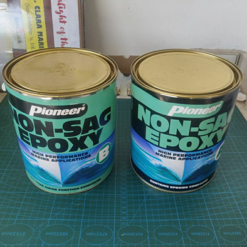 Pioneer Non-Sag Epoxy A&B – Marine, Construction Adhesive, 1 Gallon (4 ...