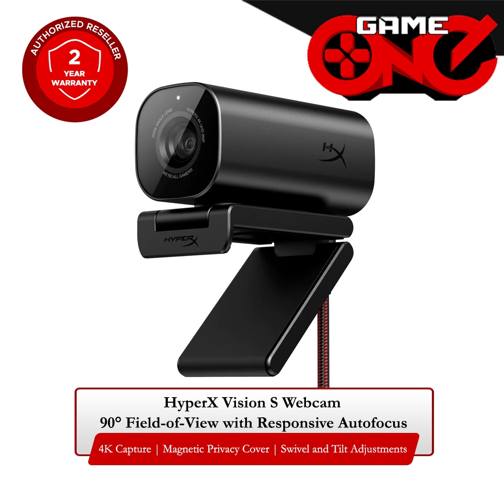 HyperX Vision S Webcam - 4K Capture 90° Field-of-View with Responsive ...