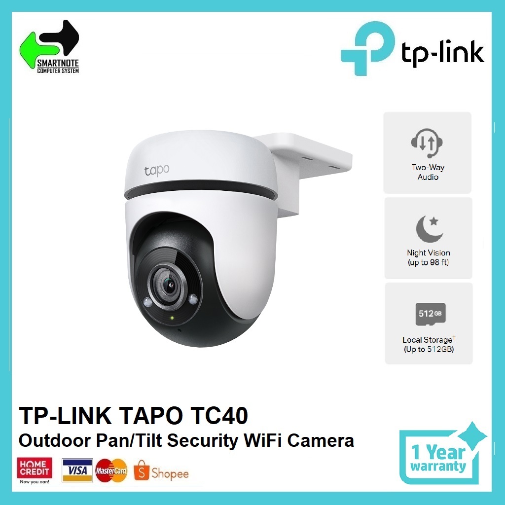 TP-Link Tapo TC40 1080P 2MP 360° Pan/Tilt Home Security IP65 Outdoor Wi ...