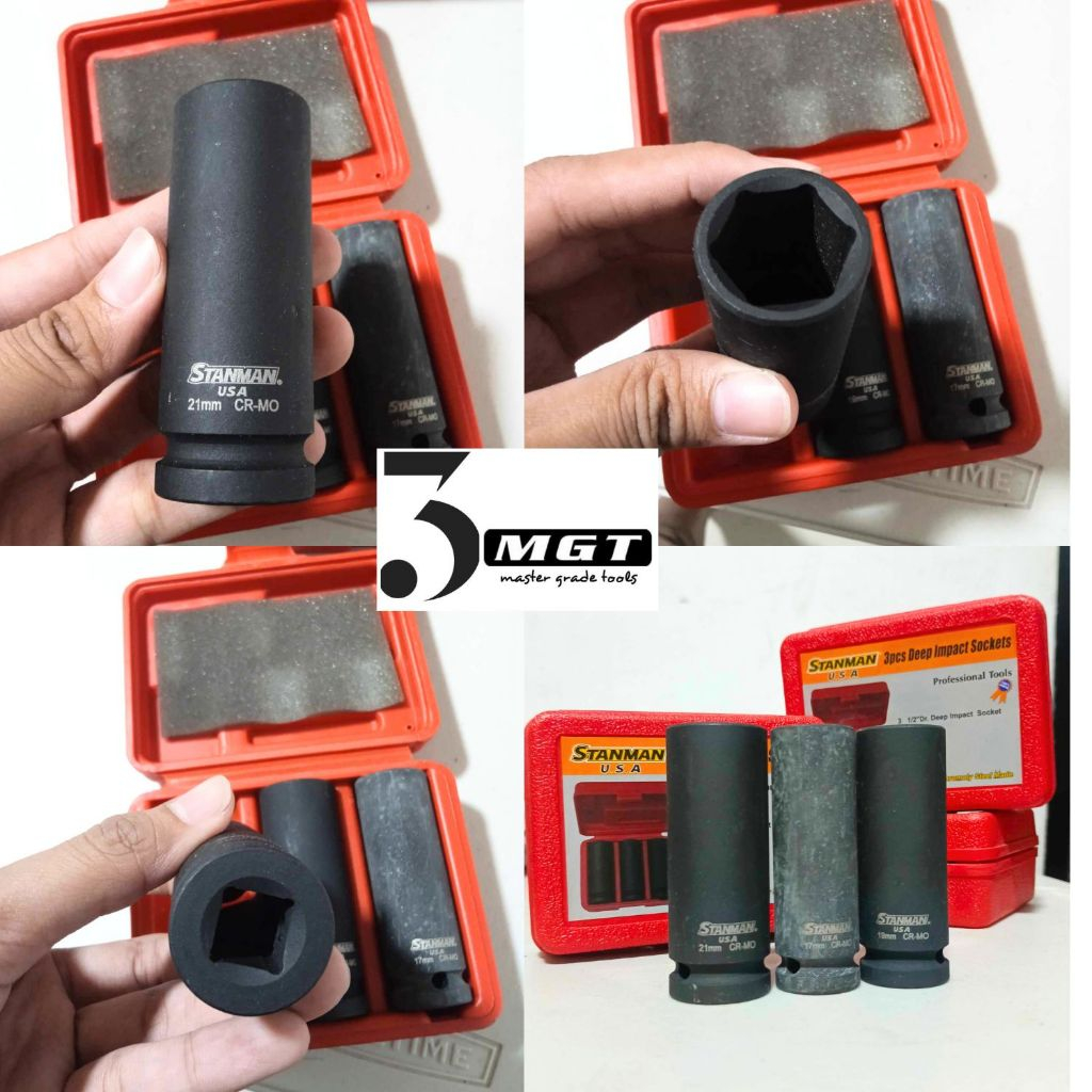 STANMAN 3PCS DEEP IMPACT SOCKET SET HEAVYDUTY ( 1 set only) | Shopee ...