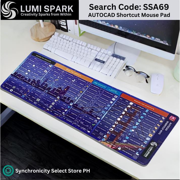 SSA69 AUTOCAD Shortcut Mouse Pad 80cm x 30cm Large Mousepad ...