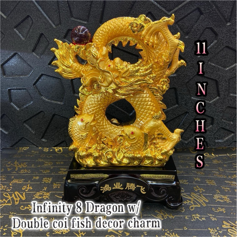Wealth Dragon infinity 8 2024 w/ double coi fish charm decor charm ...