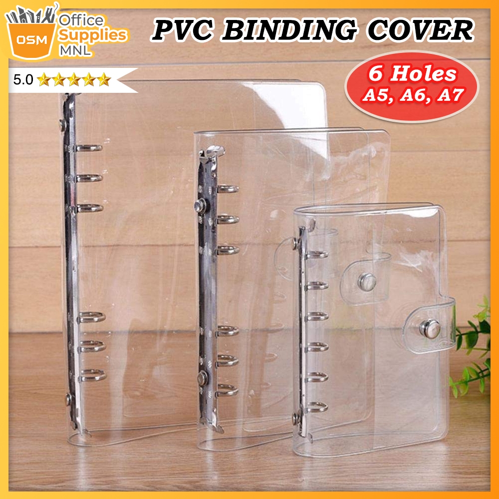 PVC Clear Plastic Round Ring Binder Binding Cover Scrapbook A5, A6, A7 ...