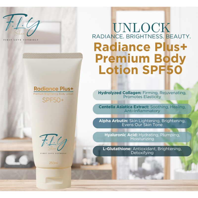 Fly Skin Radiance Plus+ Premium Brightening Body Lotion SPF50+ | Shopee ...