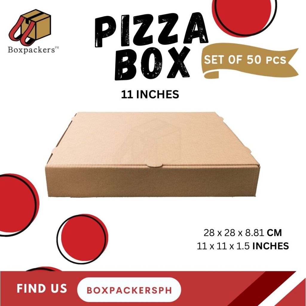 BOXPACKERS PH Corrugated Generic Pizza Box (50pcs/bundle) 11 inches PLAIN LOWEST PRICE | Shopee ...