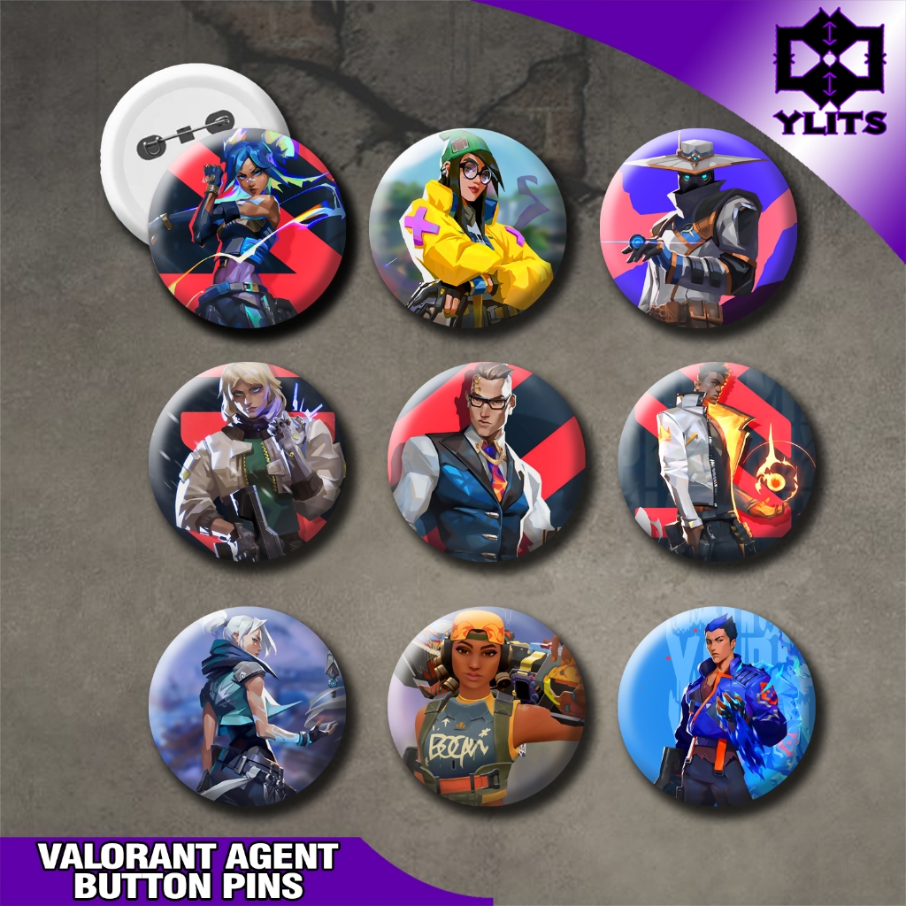 Valorant Button Pins | 2.25 Inch Anime Badge Collectibles | Show Your ...