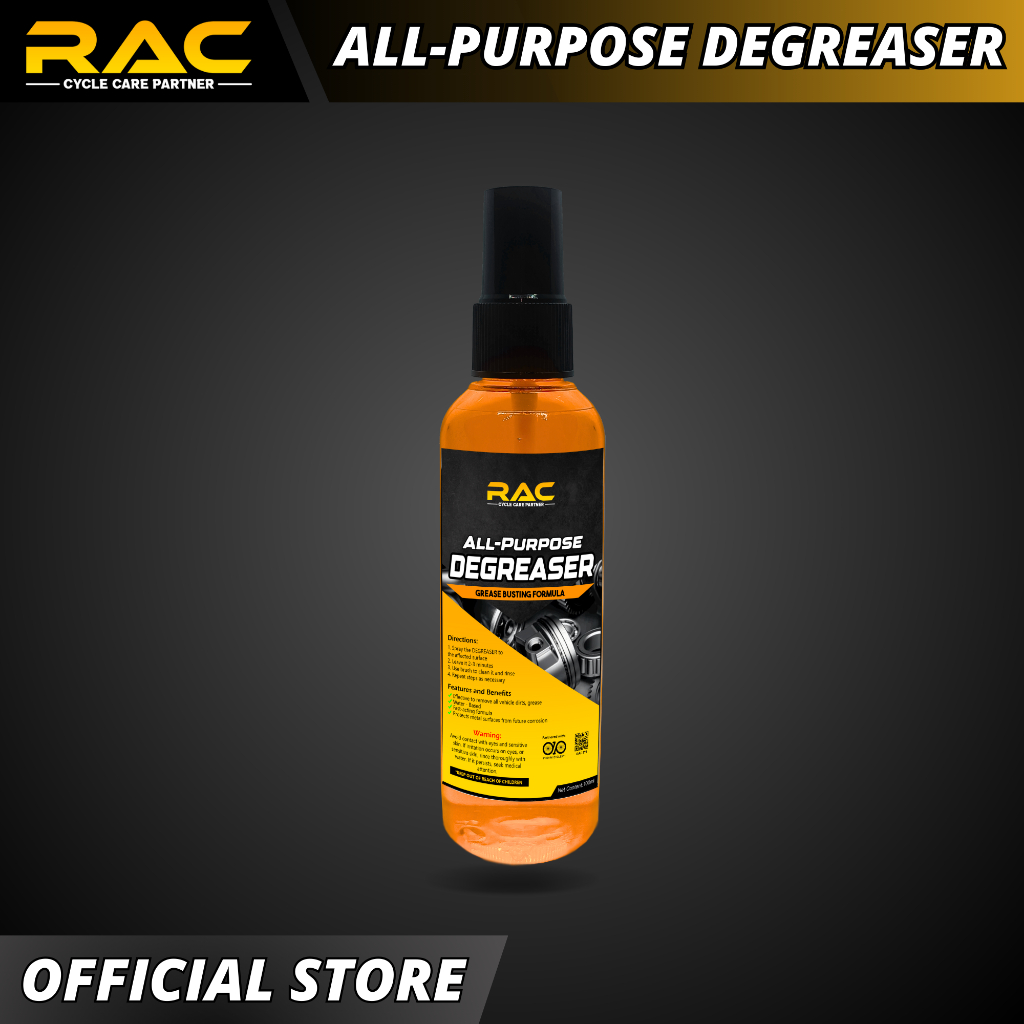 RAC Bike/Motorcycle/Car 100ML All Purpose Degreaser Mist Spray | Shopee ...