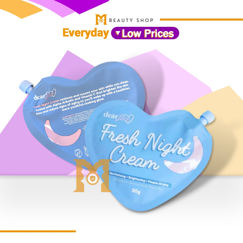Dear Face Fresh Night Cream Brightening Moisturizing Pimple-Drying 30g ...