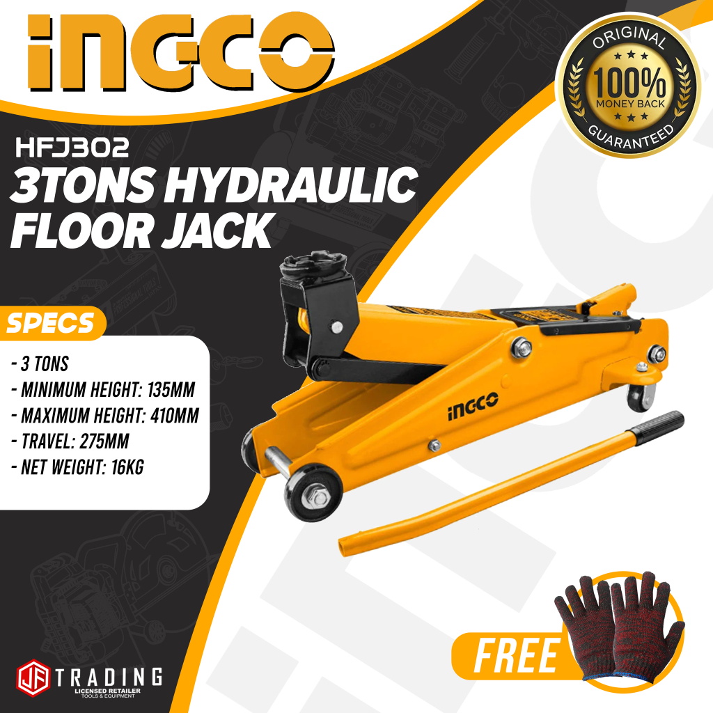 INGCO INDUSTRIAL Hydraulic Floor Jack 3TON High Quality With FREEBIES ♦ ...