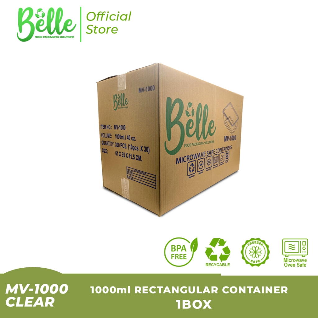 Belle re 1000 Microwavable Container 1000mL (Rectangular Container) 1 ...