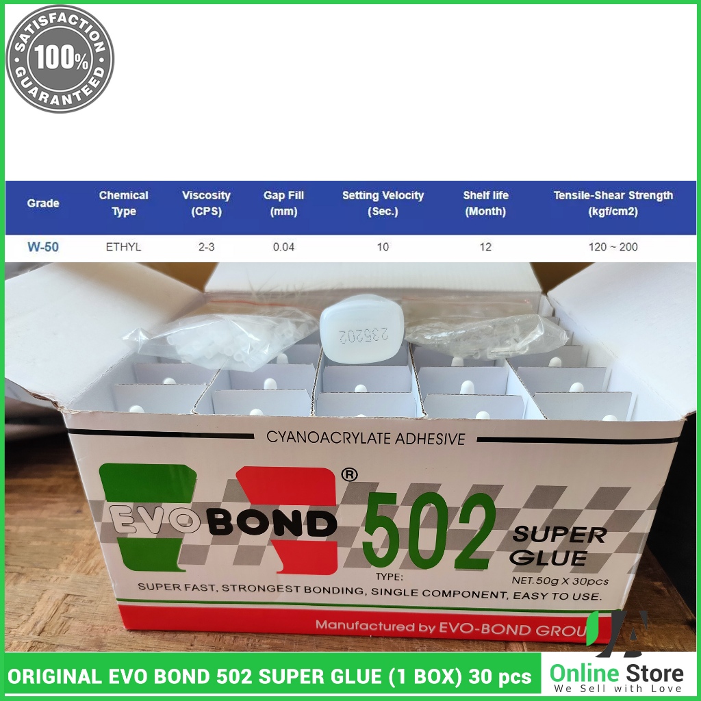 1 BOX Evobond Cyanoacrylate 502 Super Glue Adhesive Evo Bond Cyno Cyano Tarpaulin Acrylic Glue ...