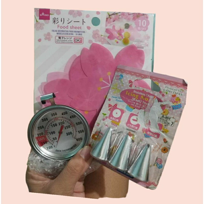 Oven Thermometer/Icing Nozzle/Food Sheet (Daiso -Take All) | Shopee ...