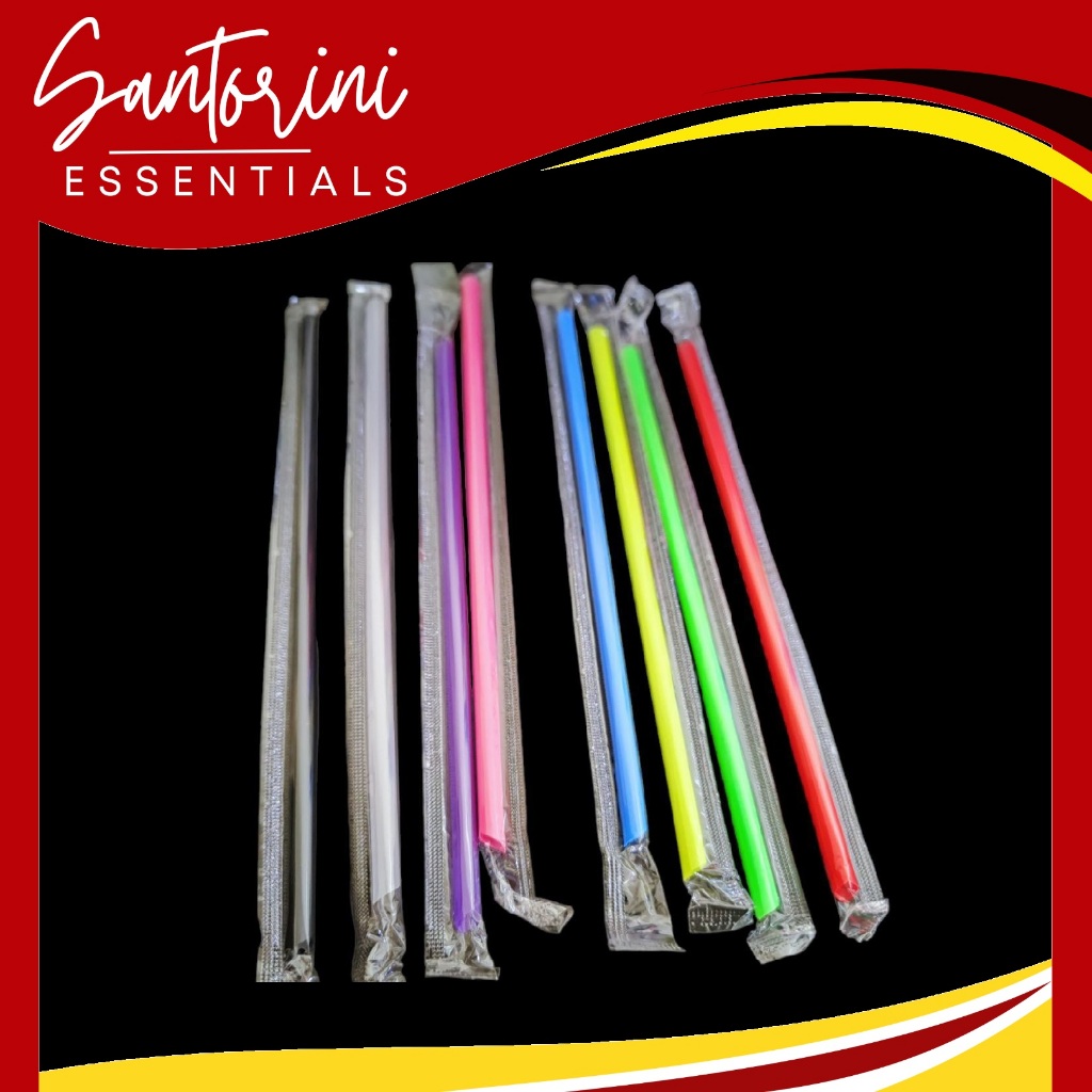 Plastic Thin Slim Hard Straw individually packed For Juices, Coffee ...