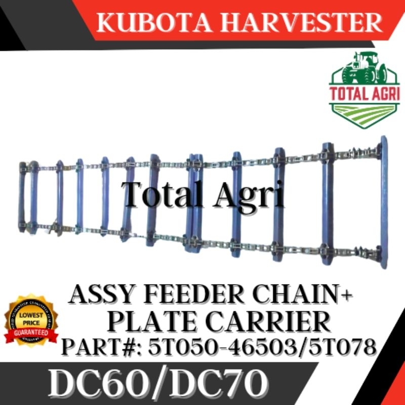 Assy Assembly Feeder Chain + Plate Carrier Kubota Harvester DC60/DC70 ...