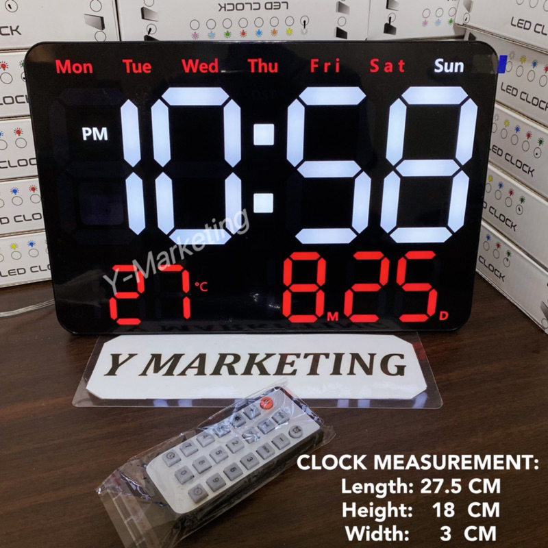 (6652) Large Digits Digital Alarm Wall Clock with TIMER & COUNTDOWN ...