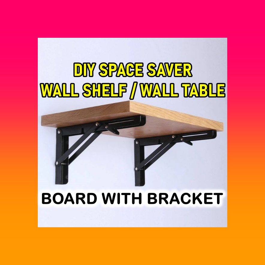 Space Saver DIY Plyboard Folding Wall Shel/shelves Folding Wall Table w ...
