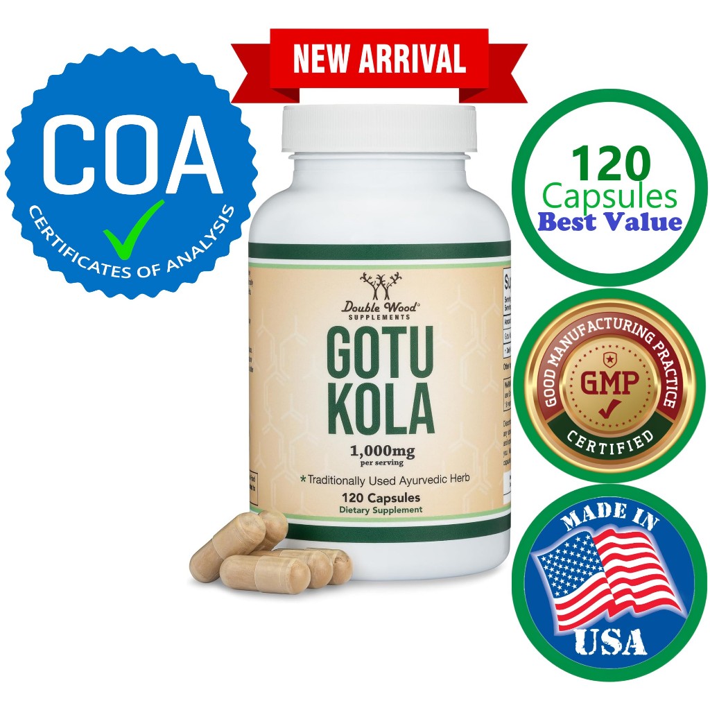 1000mg Gotu Kola 120 Caps Super Extract Brain + Memory + Gut Health ...