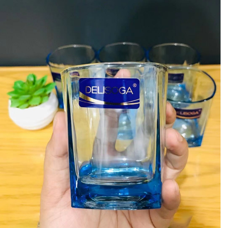 Y5401B DELI Blue Lowball Wine Glasses Drinking Beer and Whiskey Cup ...