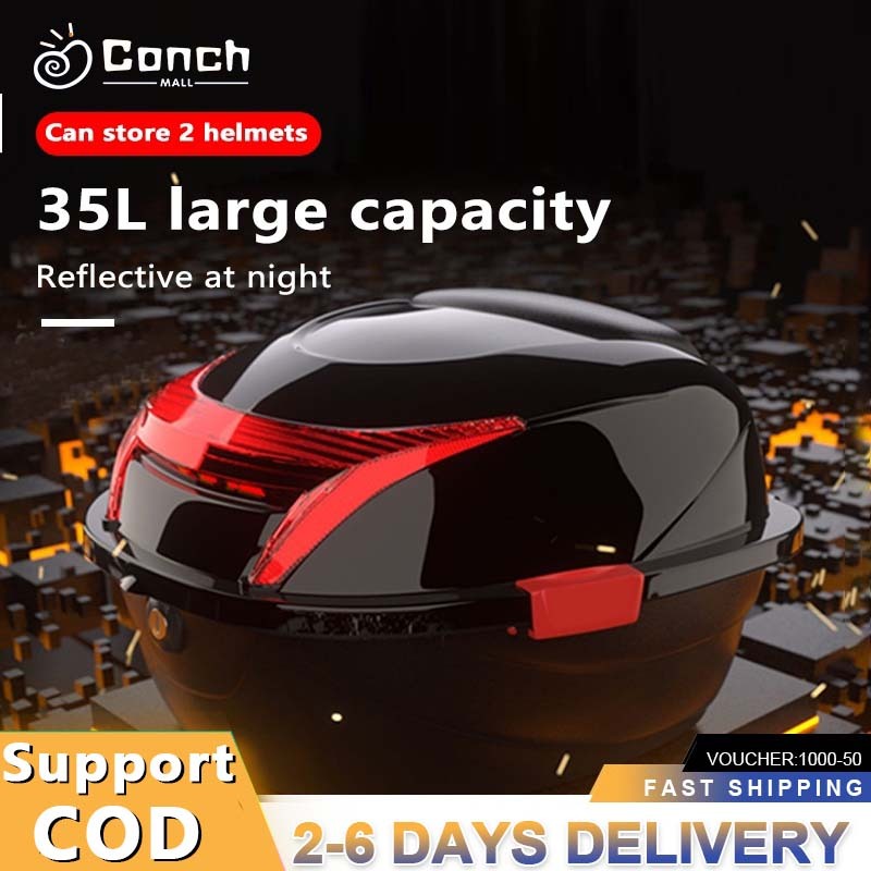 35L Motorcycle Compartment Motorcycle luggage top box with baseplate ...