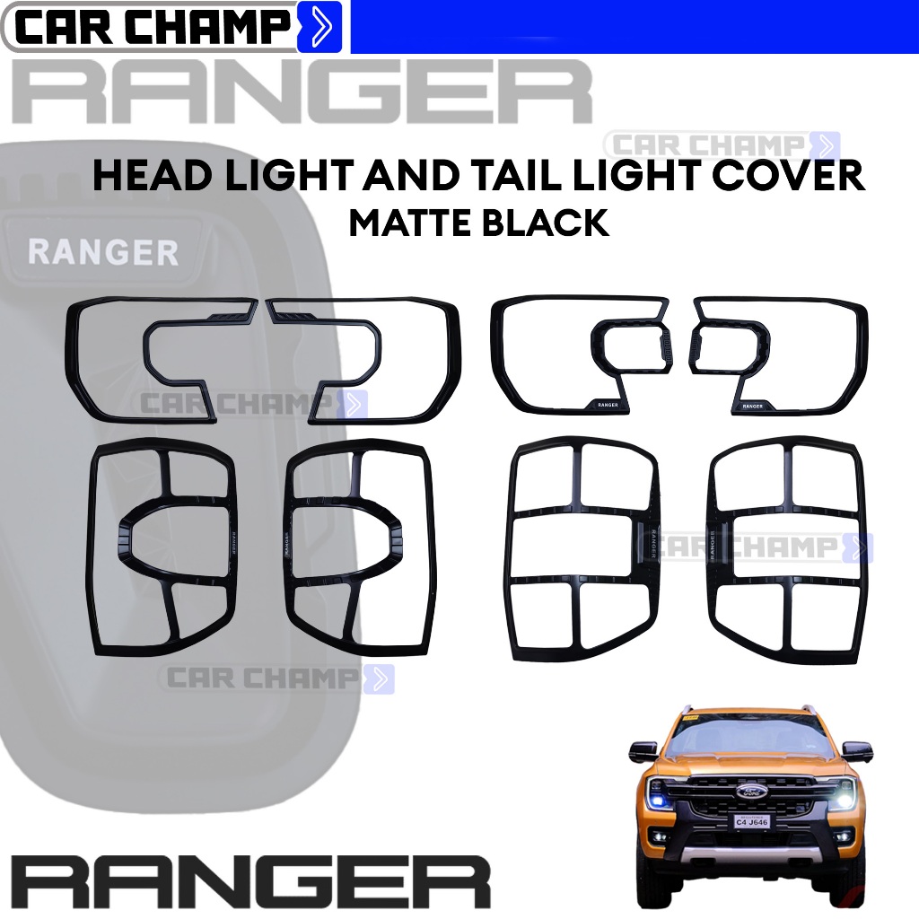 Ford Next-Gen Ranger 2023 to 2024 Headlight and Taillight Cover Matte ...