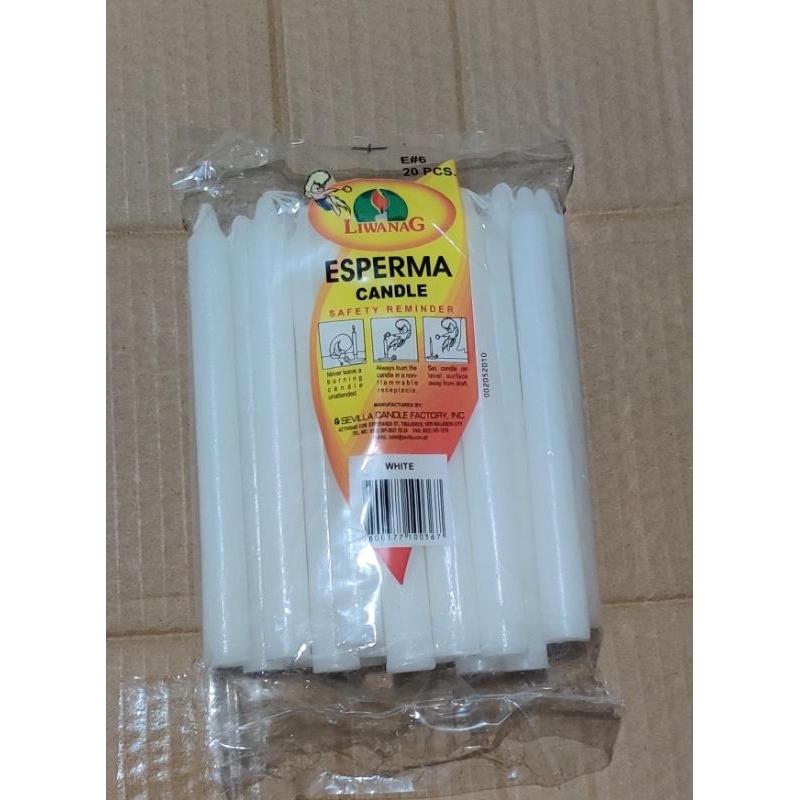 Liwanag Candle Esperma E#2 E#3 E#5 E#6 20pcs | Shopee Philippines