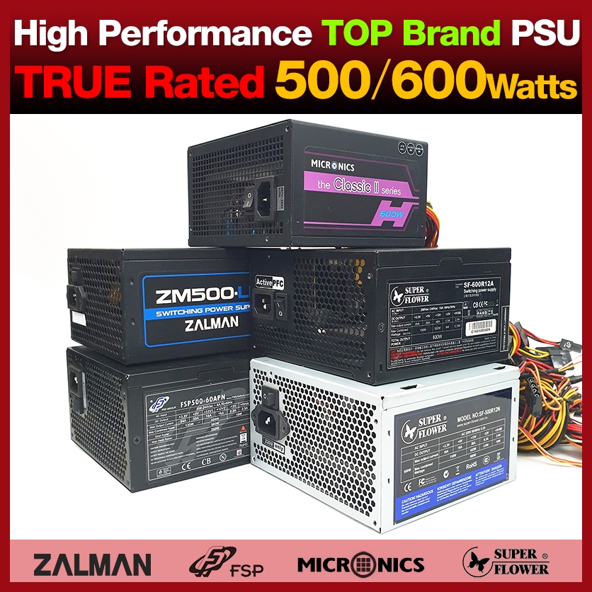 TOP BRANDED 500W 600W 700W TRUE RATED PSU POWER SUPPLY with GPU 8 PIN 6 ...