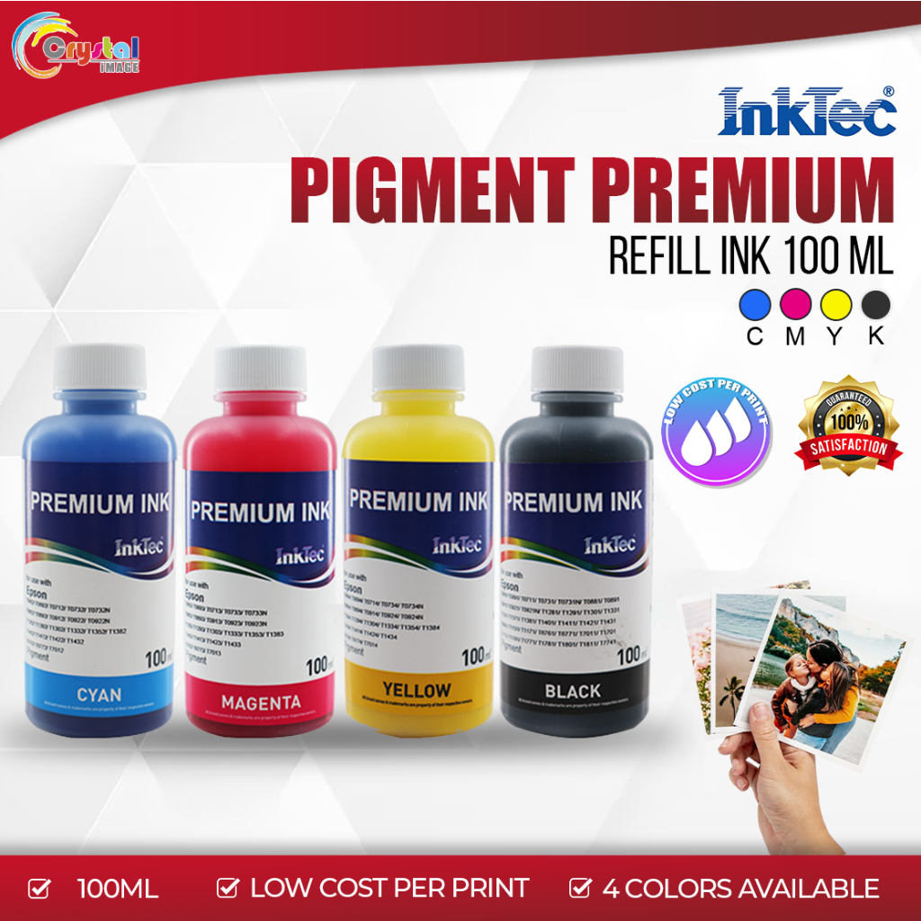 Inktec Pigment Ink for Epson Printer 100ML 6 Colors - C/M/Y/K | Shopee ...